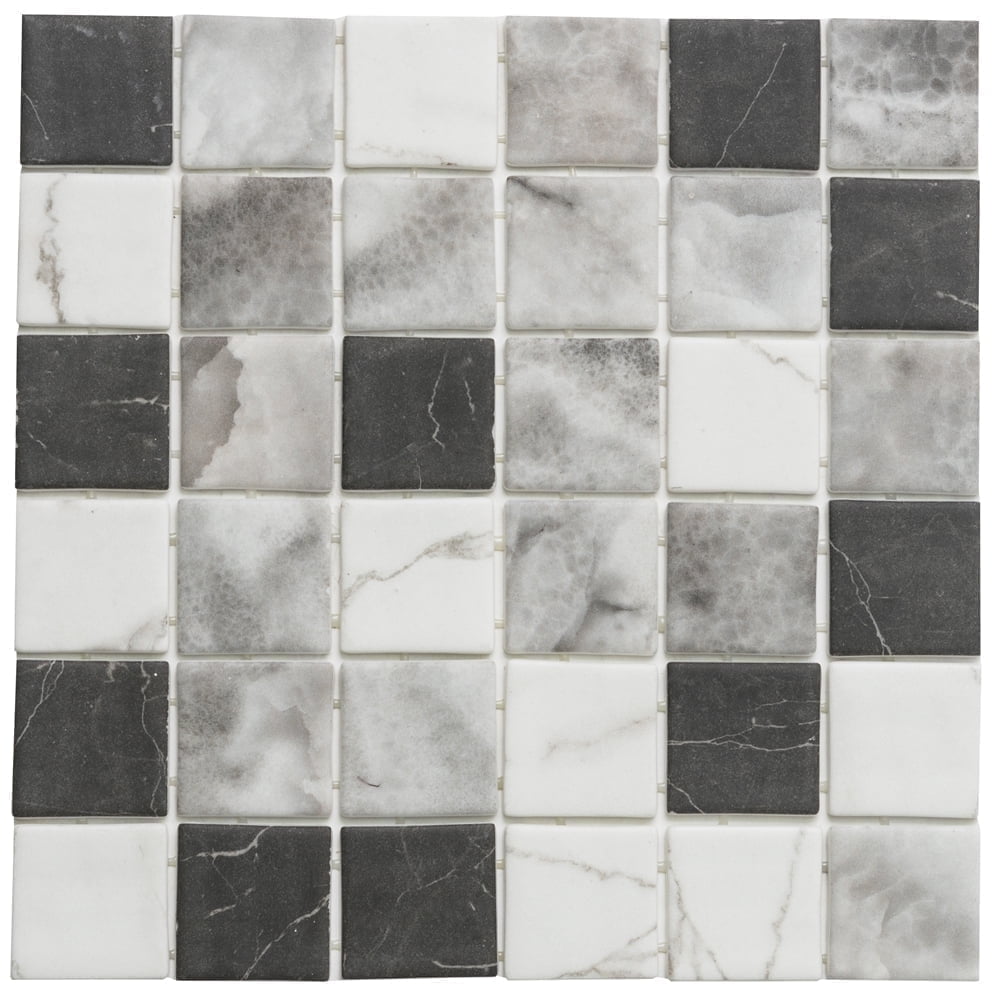 The Tile Life Eterna Square 12" x 12" Mix Shade Glass Backsplash Wall ...