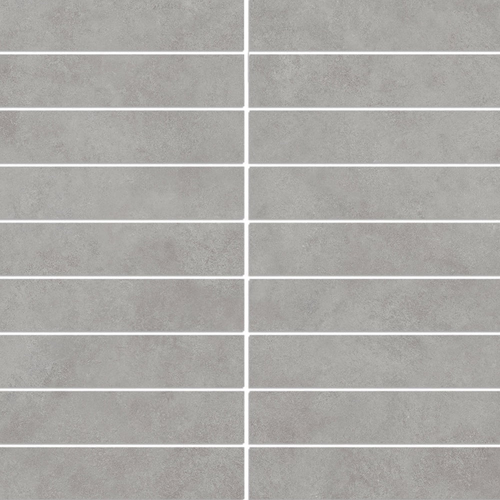 The Tile Life Foundry 1" x 6" Gris Matte Porcelain Mosaic Floor and ...