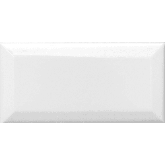 White Beveled Subway Tile