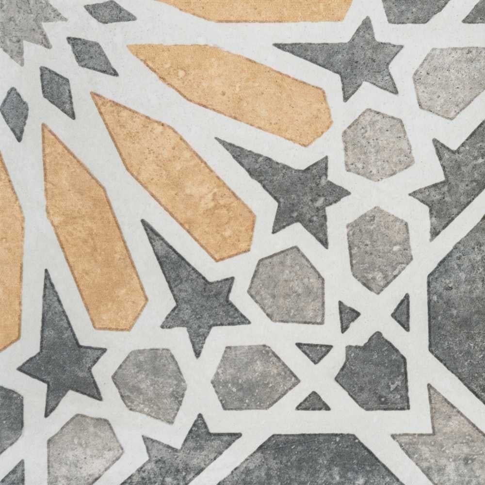 The Tile Life Garden Sunflower Gray Porcelain Encaustic Tile Sample - 4 ...