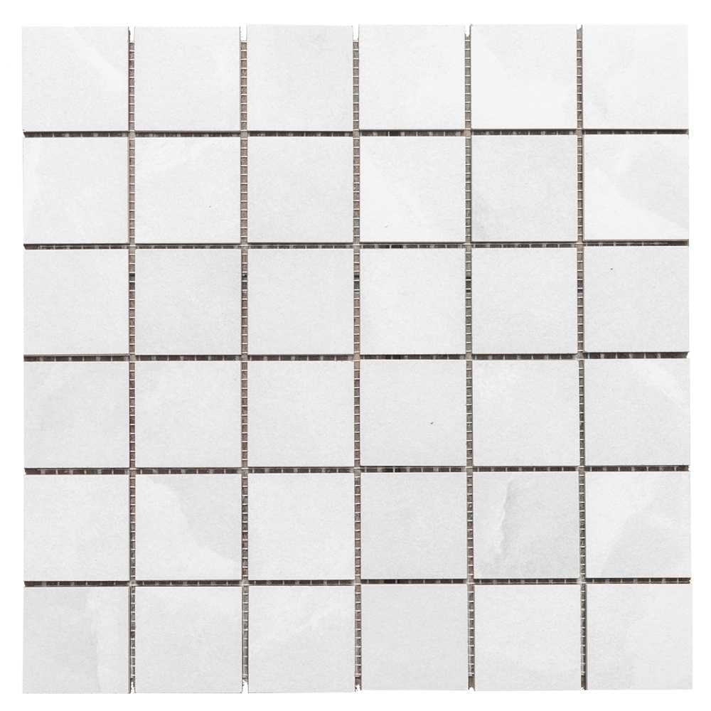 The Tile Life Geo Lush 12" x 12" White Square Porcelain Floor and Wall ...