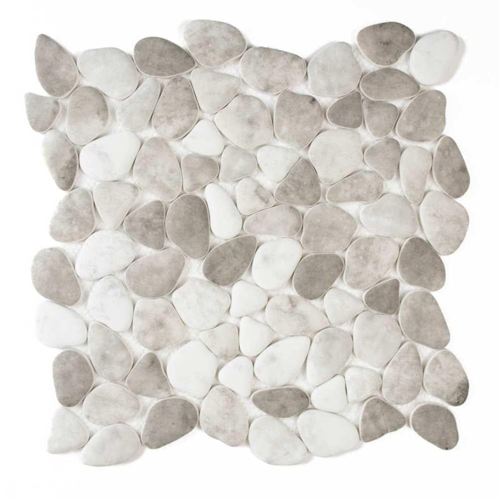 The Tile Life Huron Rock 12" x 12" Silverado Glass Pebble Floor and ...
