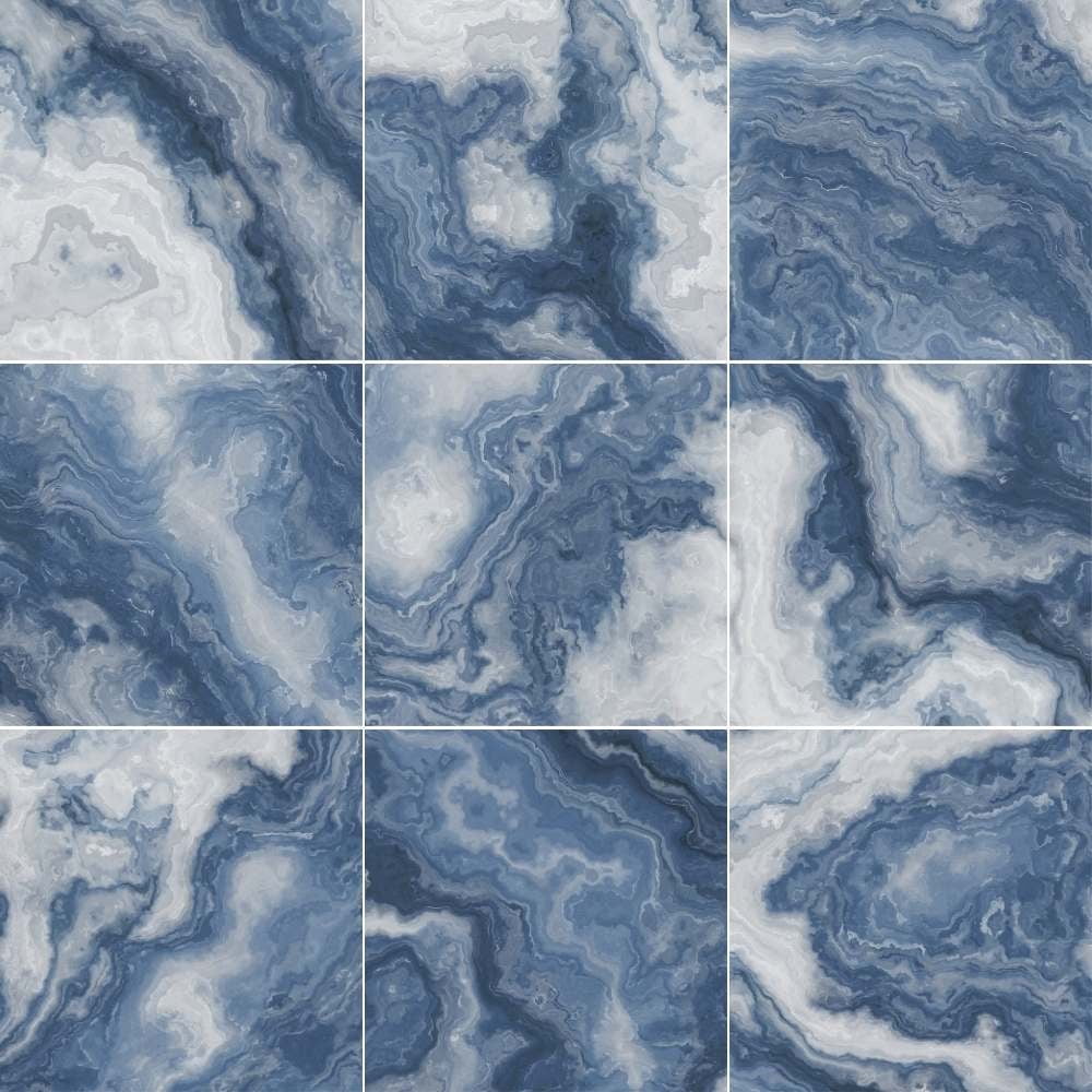 The Tile Life Isle Azul 6" x 6" Glossy Porcelain Agate Geode Floor and ...
