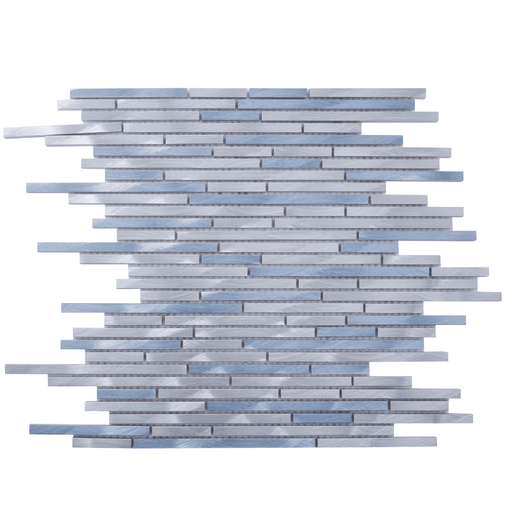 The Tile Life Mason Sleek Brick 12x12 Rectangle Linear Metal Wall Tile ...