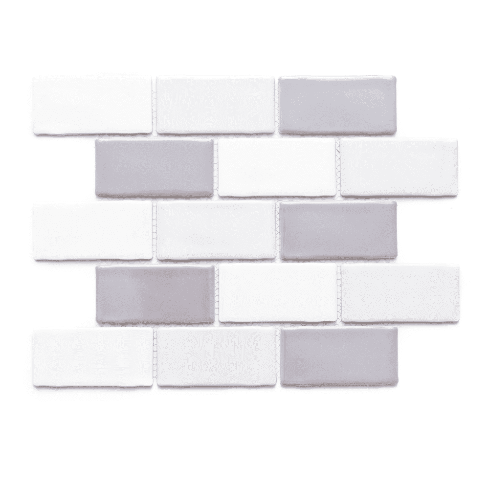 The Tile Life Metro Multicolor Porcelain Mosaic Wall Tile, 12" x 12 ...