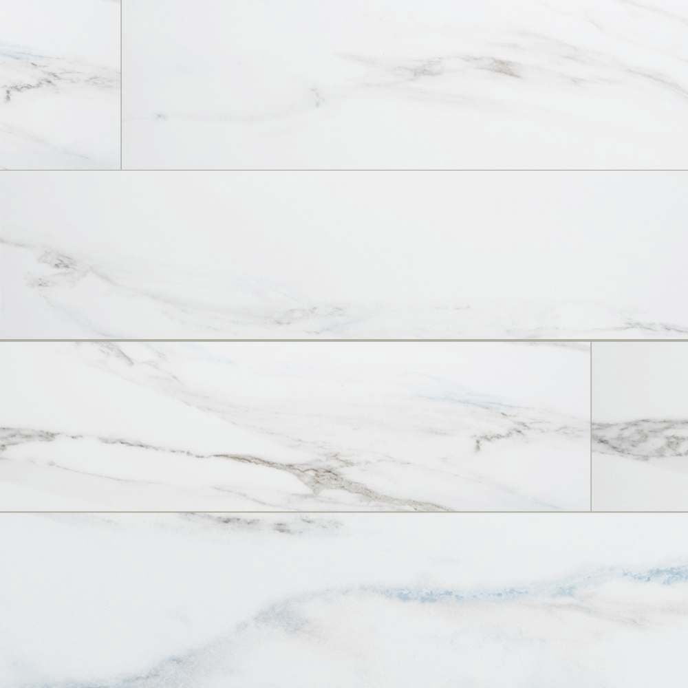 The Tile Life Minerva Grey 4" x 13" Rectangle Porcelain Marble Look ...