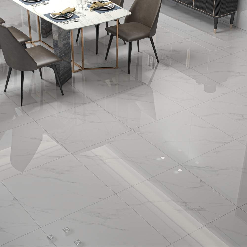 The Tile Life Monarch Calacatta Polished Porcelain Floor & Wall Tile, 4 ...