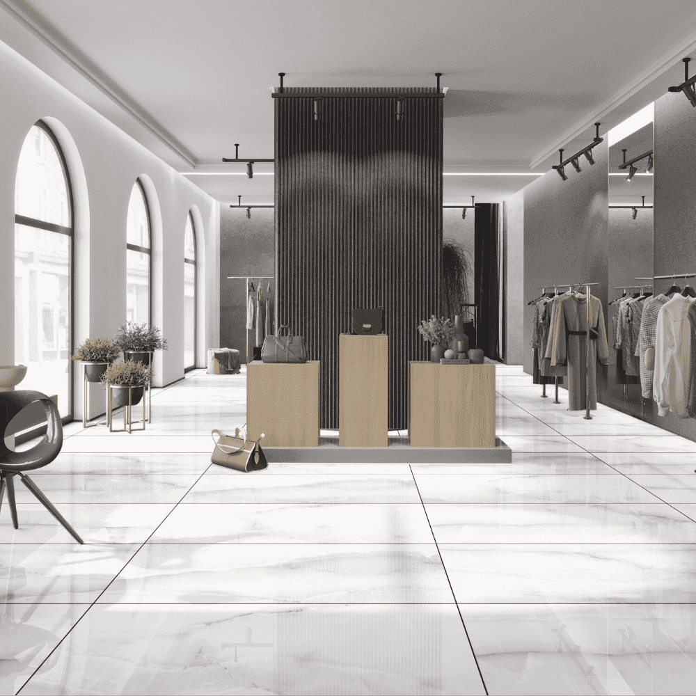 The Tile Life Monarch Bianco Polished Porcelain Floor & Wall Tile, 24 x ...