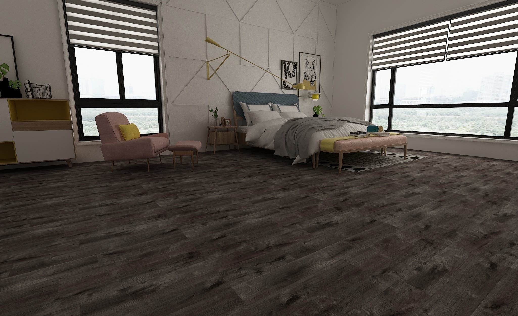 The Tile Life Muir Graphite 7" x 48" Vinyl Wood Look Plank Floor and ...