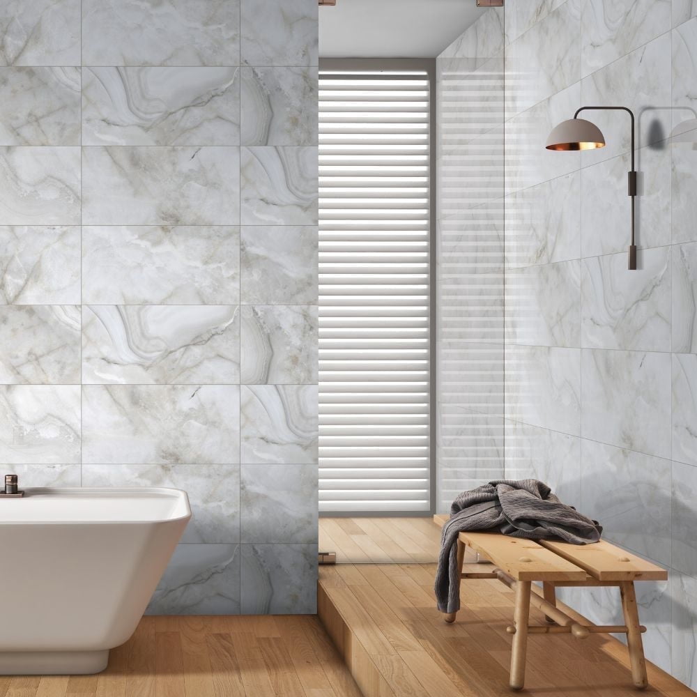 The Tile Life Nova Pearl Polished Porcelain Floor & Wall Tile, 12 x 24 ...