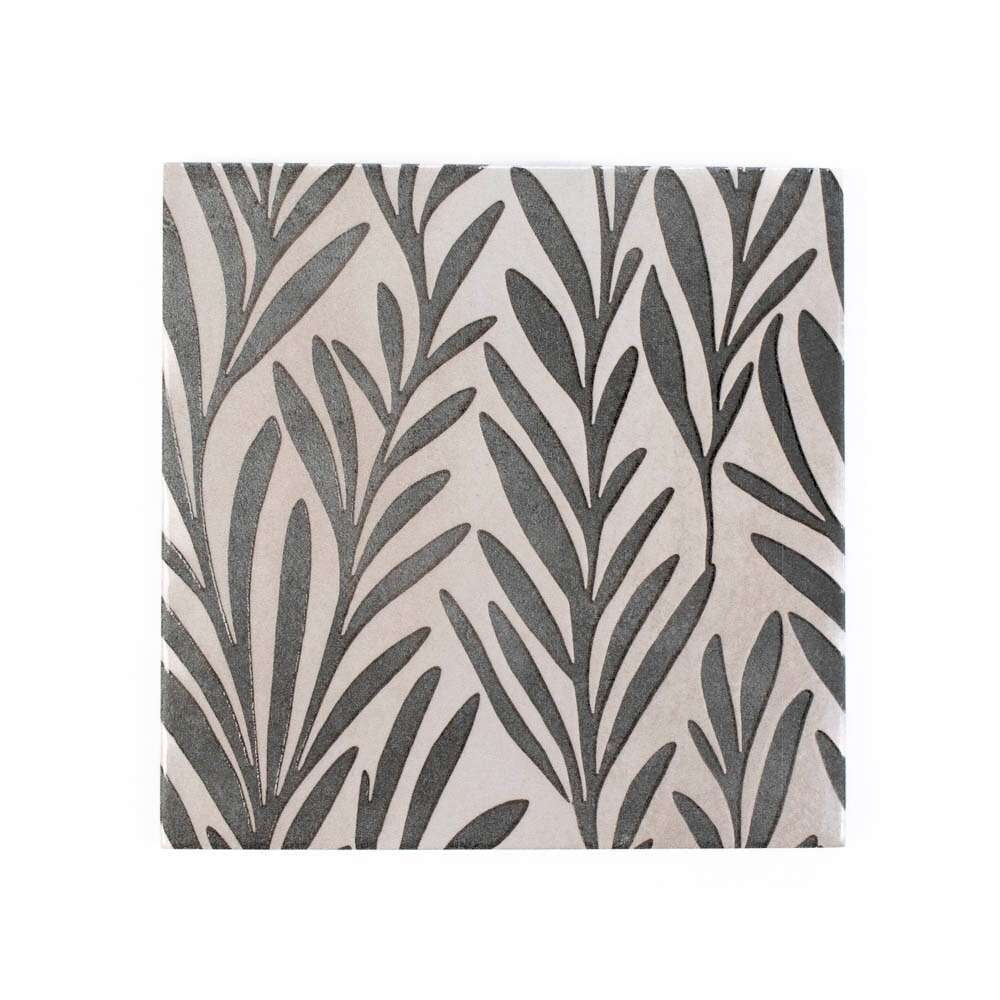 The Tile Life Olea Leaves Decorative Porcelain Wall Tile, 6" x 6 ...