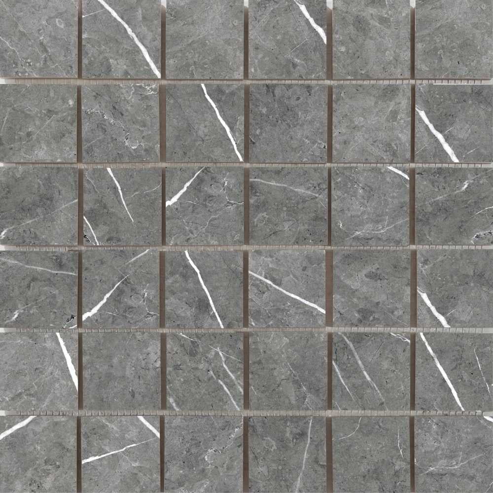 The Tile Life Opera 2" x 2" Grey Porcelain Floor and Wall Tile, 1 Sheet ...