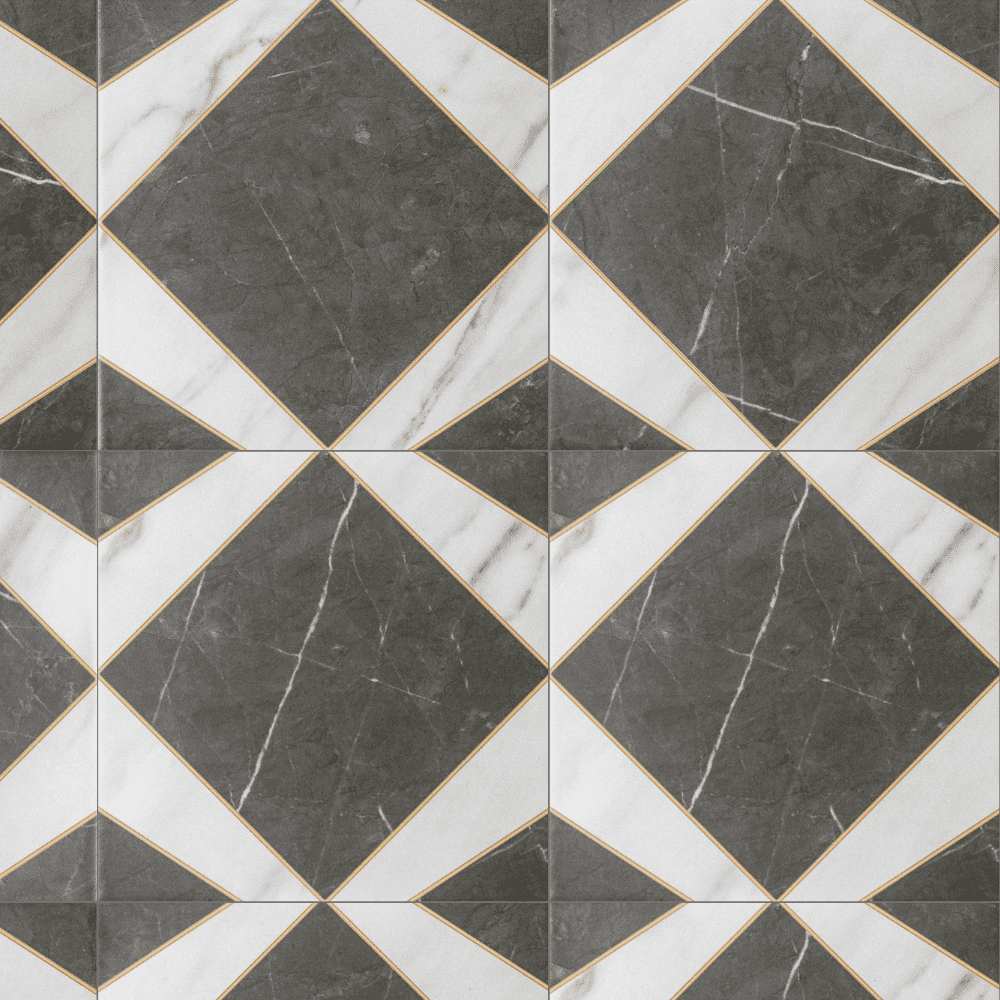 The Tile Life Orion 8" x 8" Marquina Geometric Matte Porcelain Tile ...