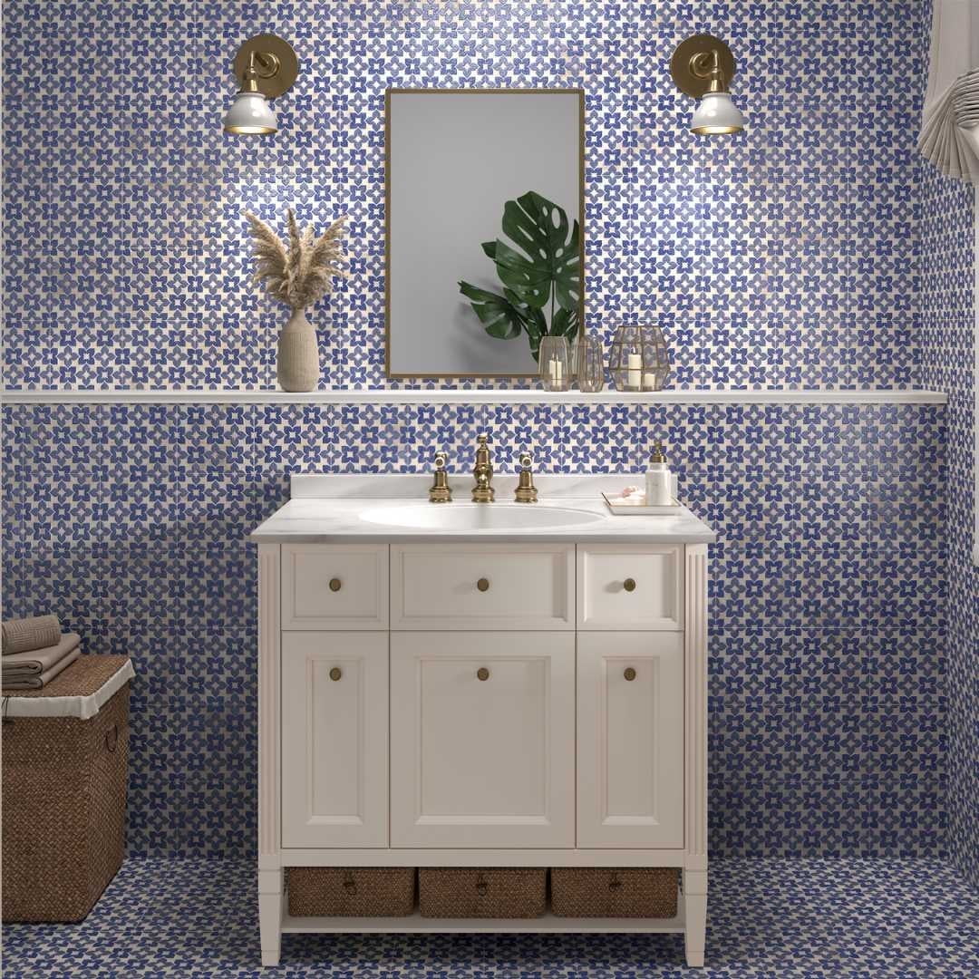 The Tile Life 8x8 Phlox Porcelain Tile, Floor-Wall, Water-Resistant ...