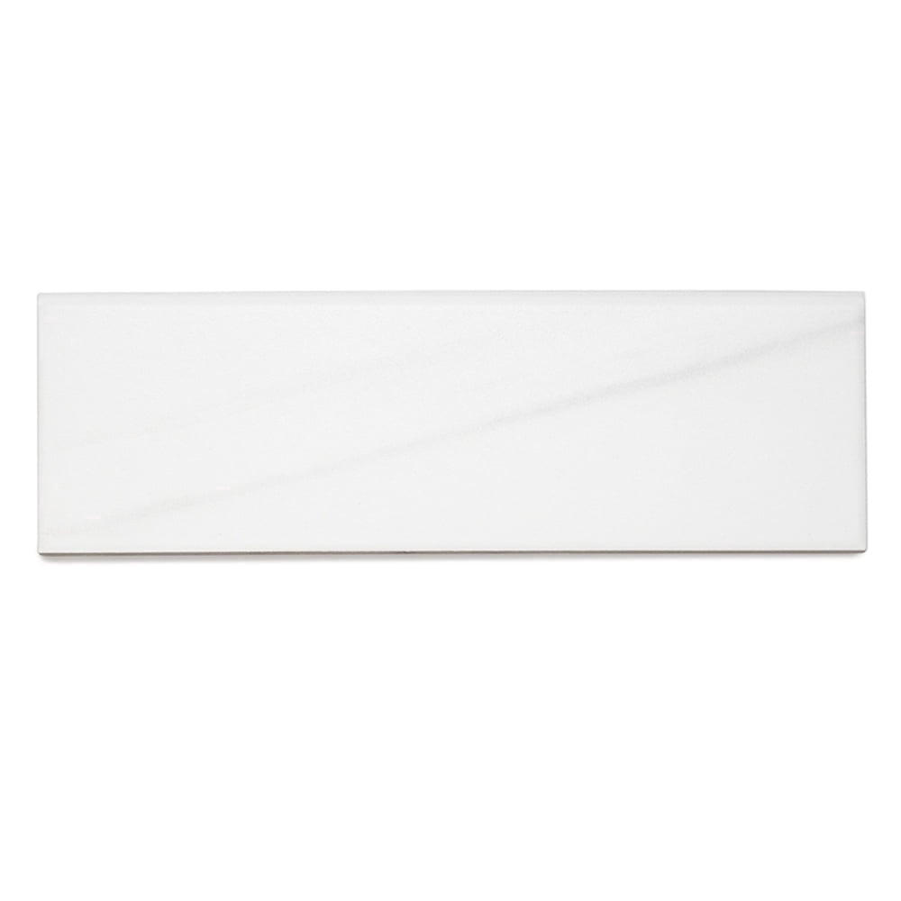 The Tile Life Piave 4" x 12" Bianco Matte Porcelain Bullnose Tile ...