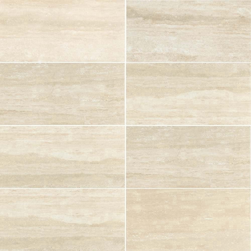 The Tile Life Penthouse Vein Cut 4" x 4" Travertine Matte Porcelain ...