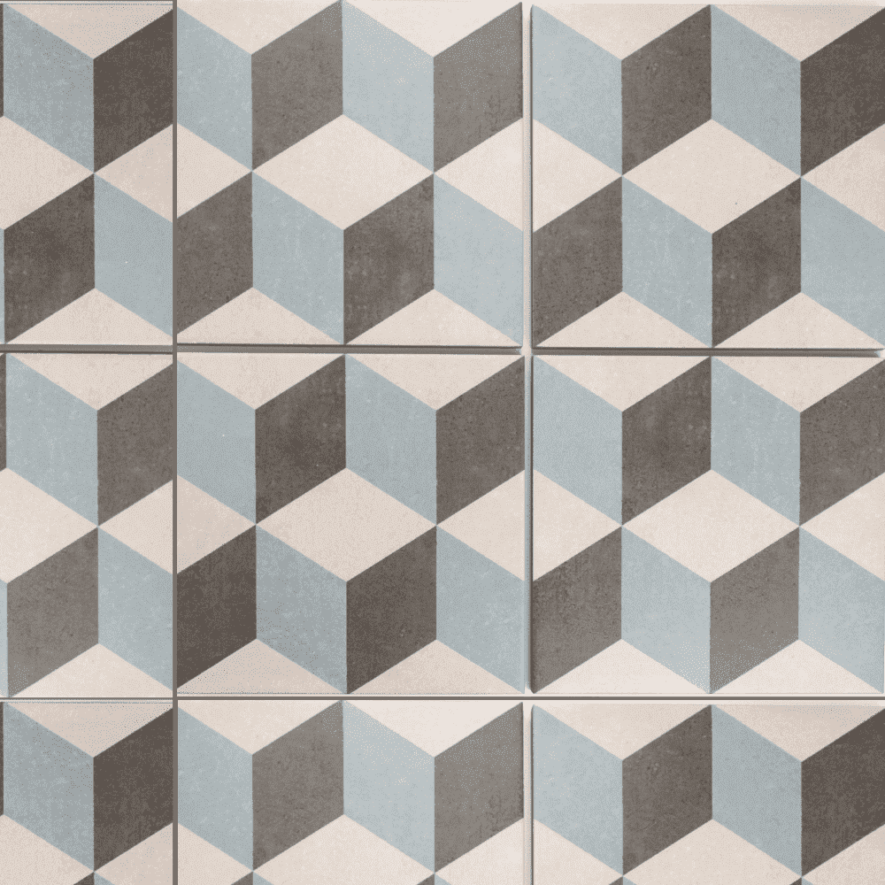 The Tile Life Prism Gray 3D Geometric Porcelain Patterned Tile Sample ...