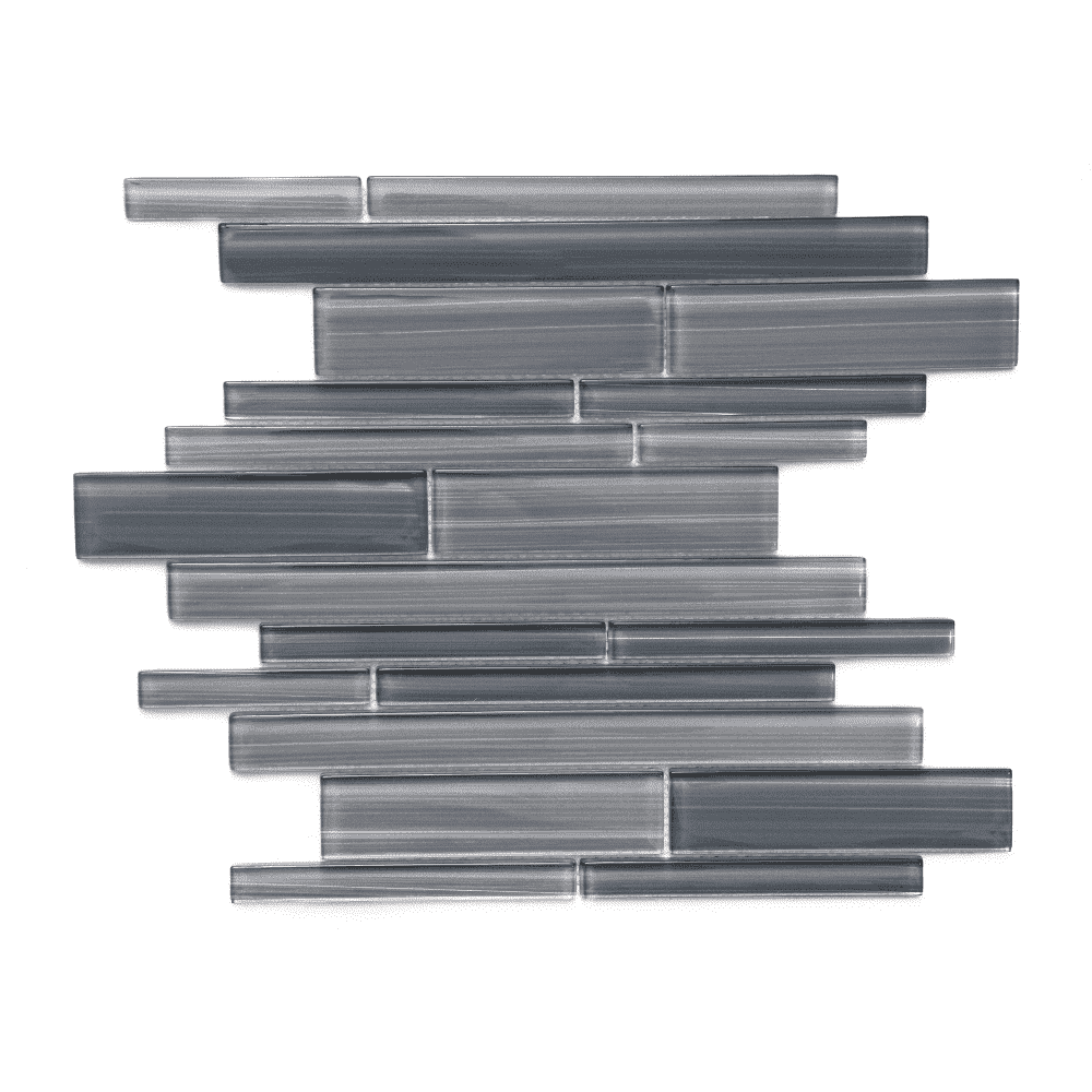 The Tile Life Rebel Brick 1x6 Gray Glass Linear Backsplash Wall Tile - 4x4 Sample - Walmart.com