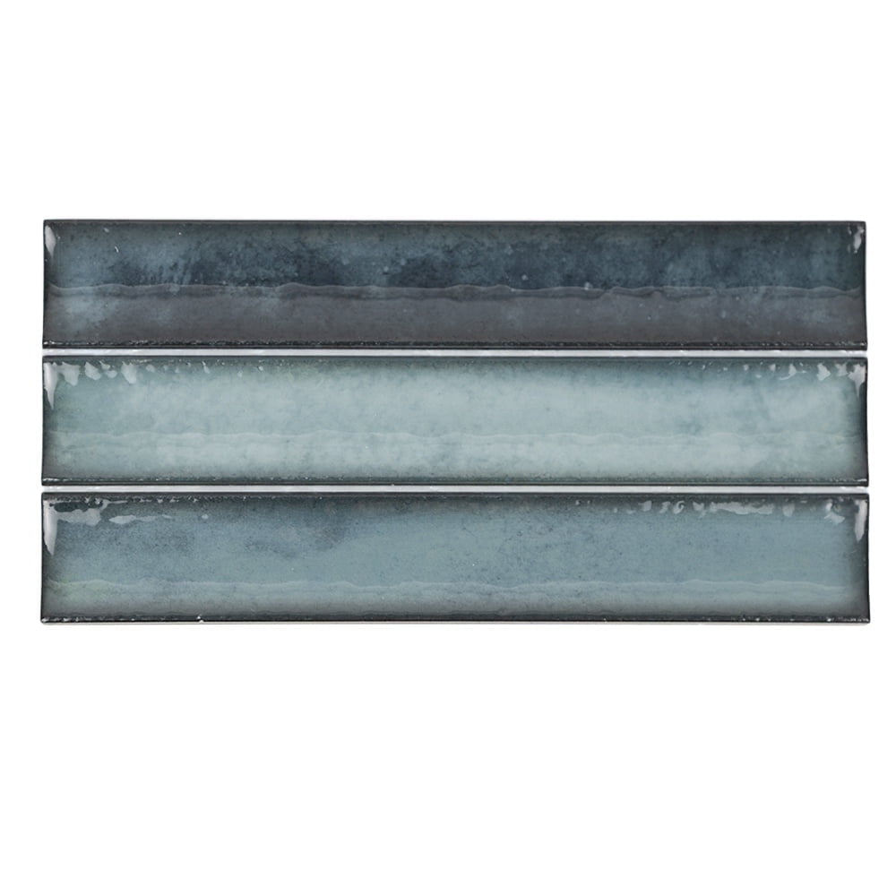 The Tile Life Sakura Fluted Sea Blue Porcelain Wall Tile, 4.5" x 9", 24 ...