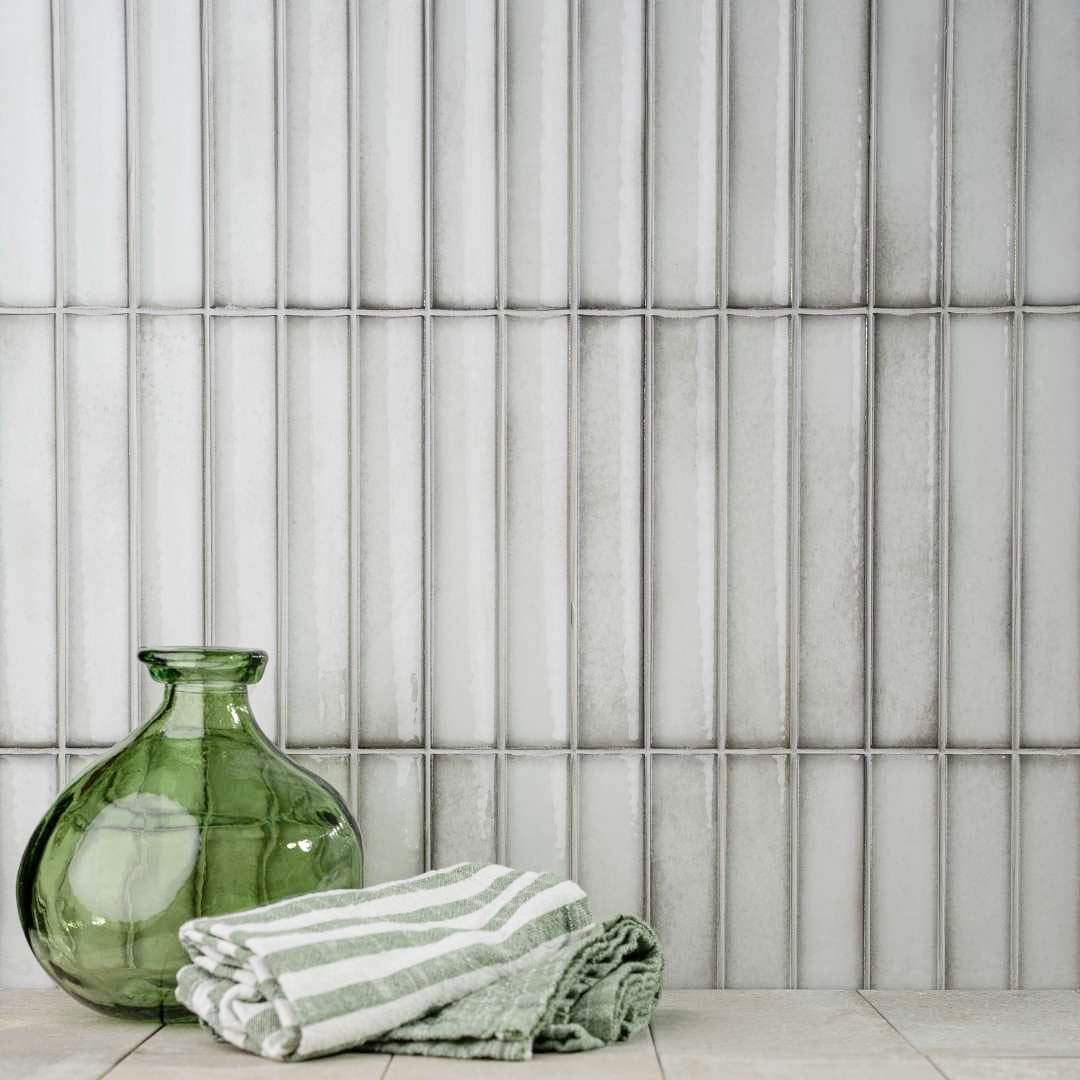 The Tile Life Sakura Fluted Snow Porcelain Wall Tile, 4.5" x 4.5 ...
