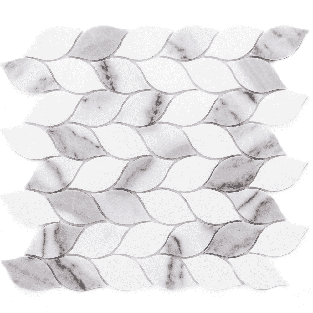 The Tile Life Santorini Braid 12x12 Marble Mosaic Tile, Marmara (4x4 ...
