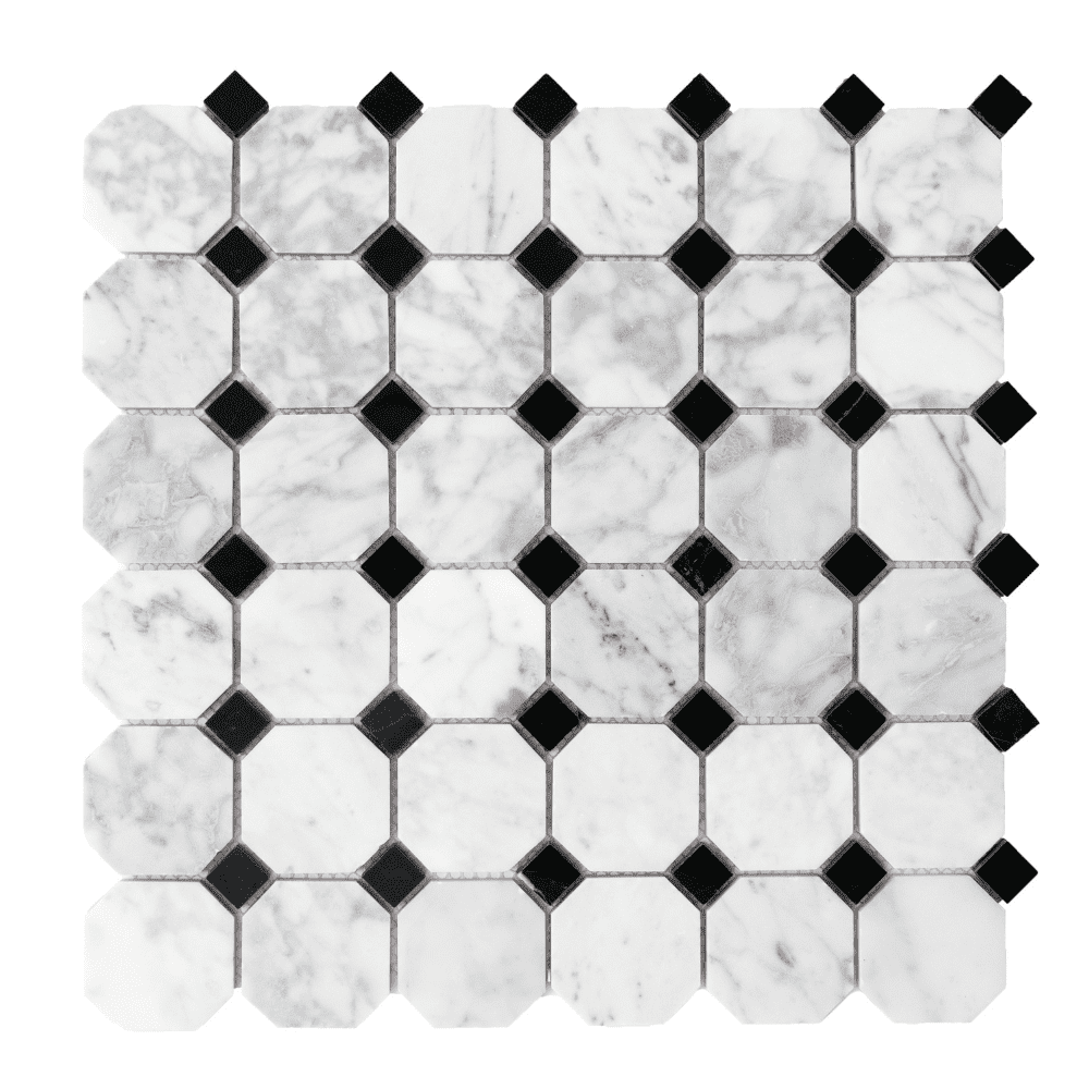 The Tile Life Santorini Octagon 2x2 Marble Floor and Wall Tile, Carrara ...