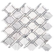 The Tile Life Tahitian Pearl Lantern 5x4.5 Statuario Silver Glass Wall ...