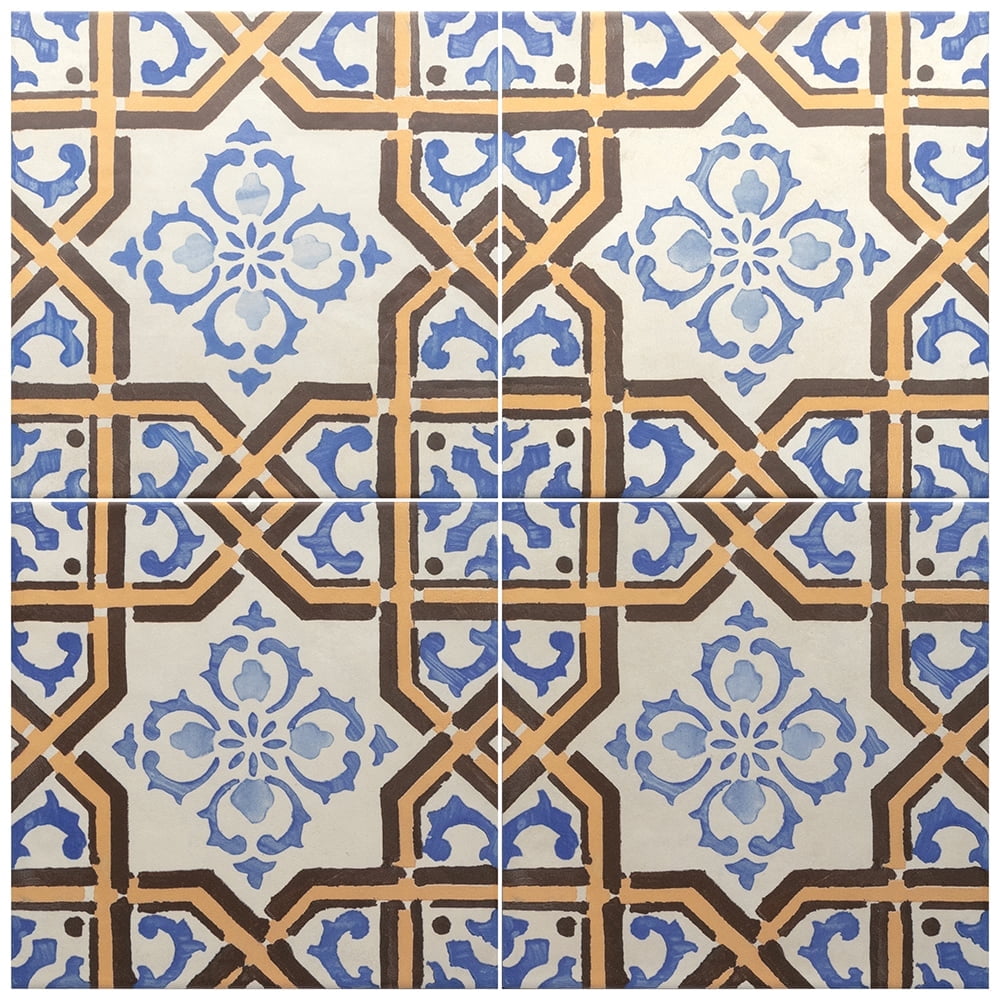 The Tile Life Seville Art 8" x 8" Maestrat Matte Porcelain Floor and ...