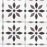 The Tile Life Snowflakes Gris 8.7" x 8.7" Porcelain Patterned Floor and ...