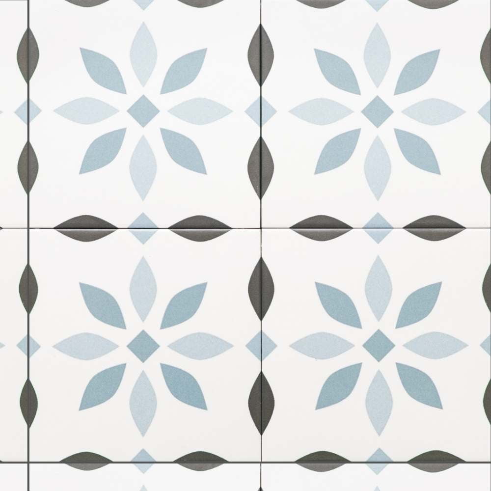 The Tile Life Snowflakes Marino 8.7" x 8.7" Porcelain Patterned Floor ...