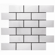 Art3d White Opal Subway Pattern Seamless 12 in. x 12 in. Mother of ...