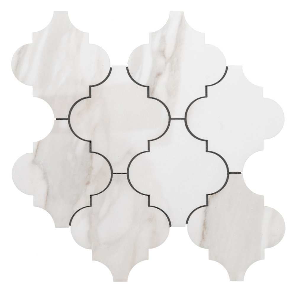 The Tile Life Stately Arabesque Gold Porcelain Mosaic Tile - 11 x 12 in ...