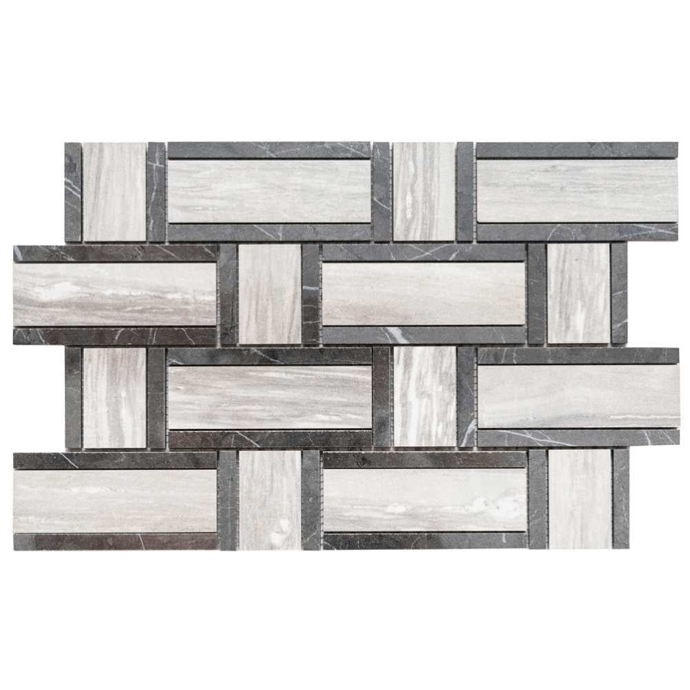 The Tile Life Stately Tre Basketweave 9.5" x 14" Pearl Attraction ...
