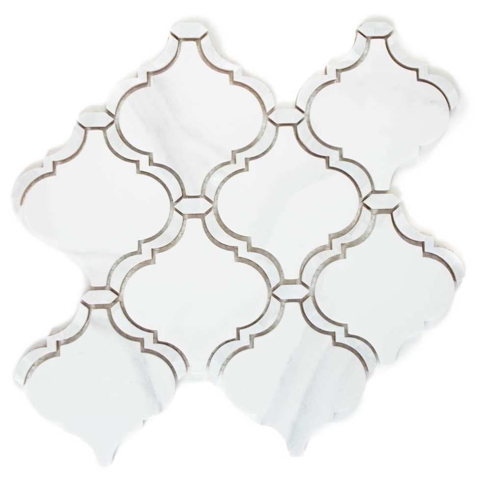 The Tile Life Tahitian Pearl Lantern 5x4.5 White Glass Backsplash Wall ...
