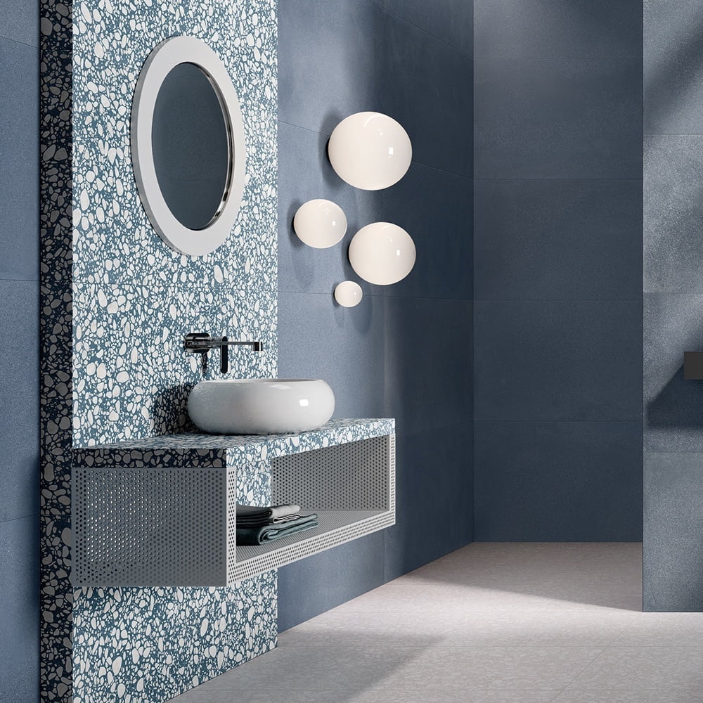 The Tile Life Terrazzo 2.0 Pop Blue Matte Porcelain Floor & Wall Tile ...