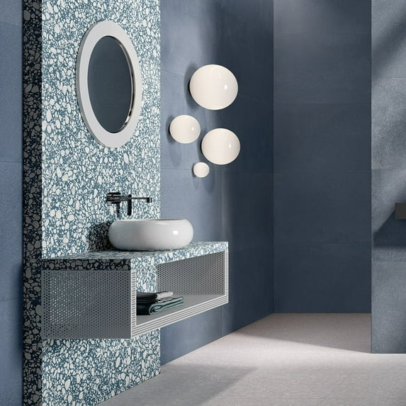 The Tile Life Terrazzo 2.0 Pop Blue Matte Porcelain Floor & Wall Tile ...