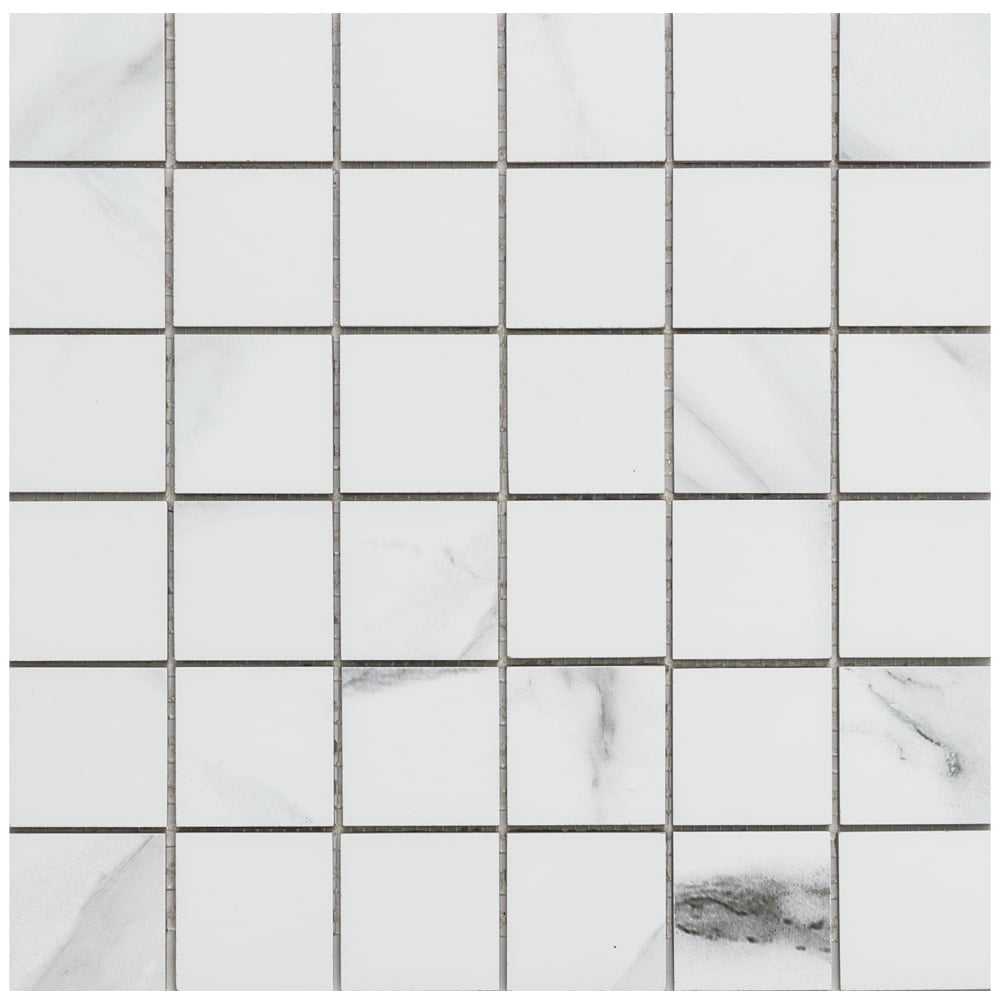 The Tile Life Tmolus Gray 2" x 2" Square Porcelain Mosaic Bathroom ...