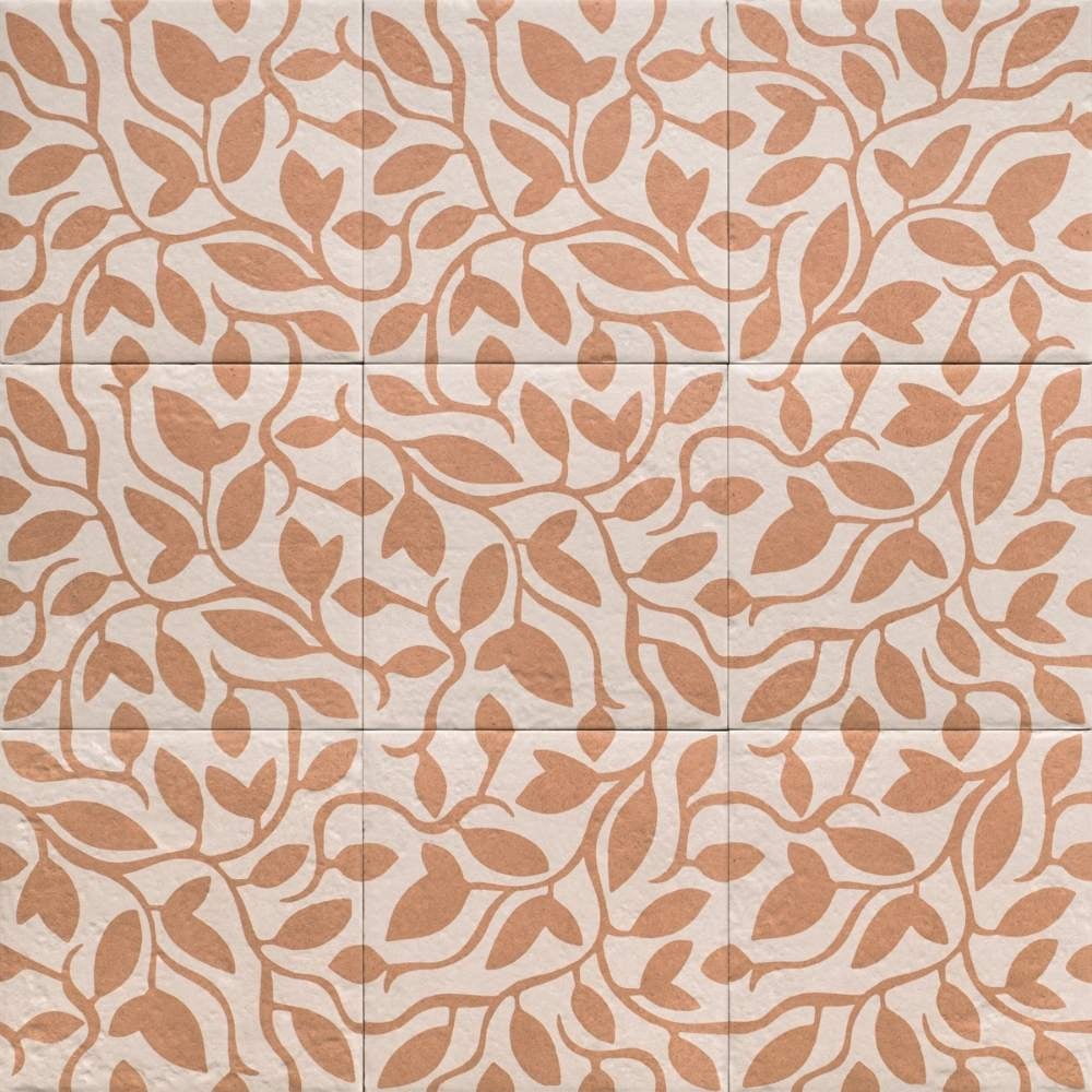 The Tile Life Verity Vine Cotto Porcelain Floor and Wall Tile, 8" x 8 ...