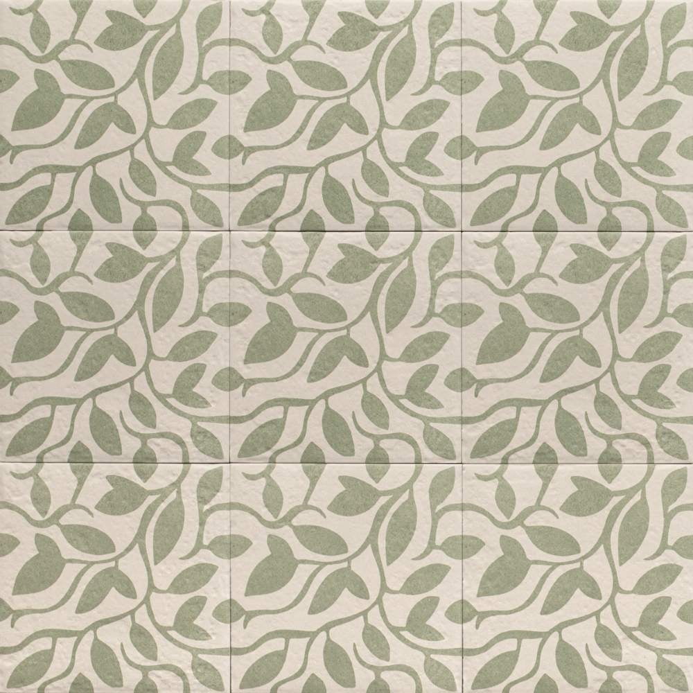 The Tile Life Verity Vine 8" x 8" Verde Matte Porcelain Floor & Wall ...