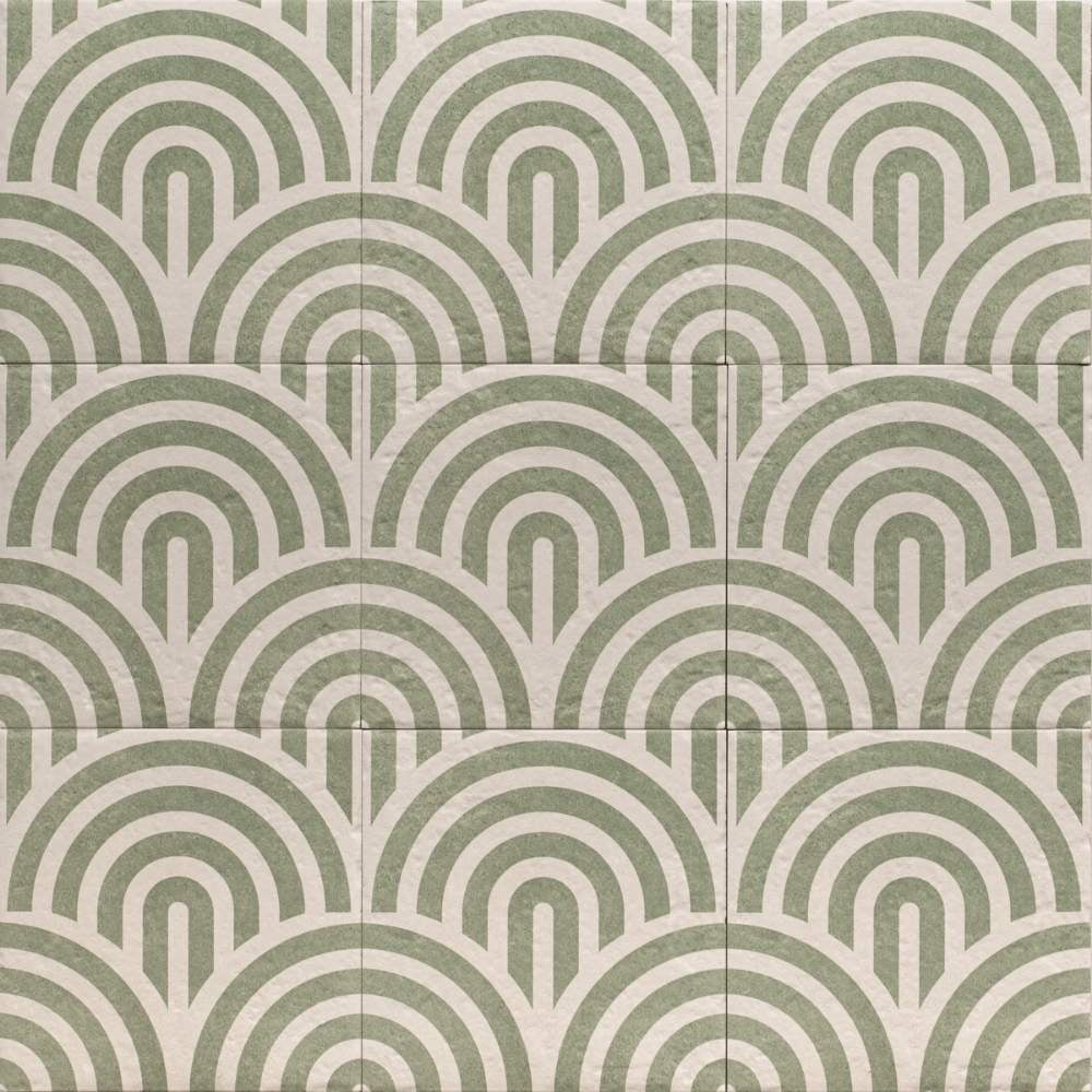 The Tile Life Verity Waves Verde Porcelain Floor and Wall Tile, 8" x 8 ...