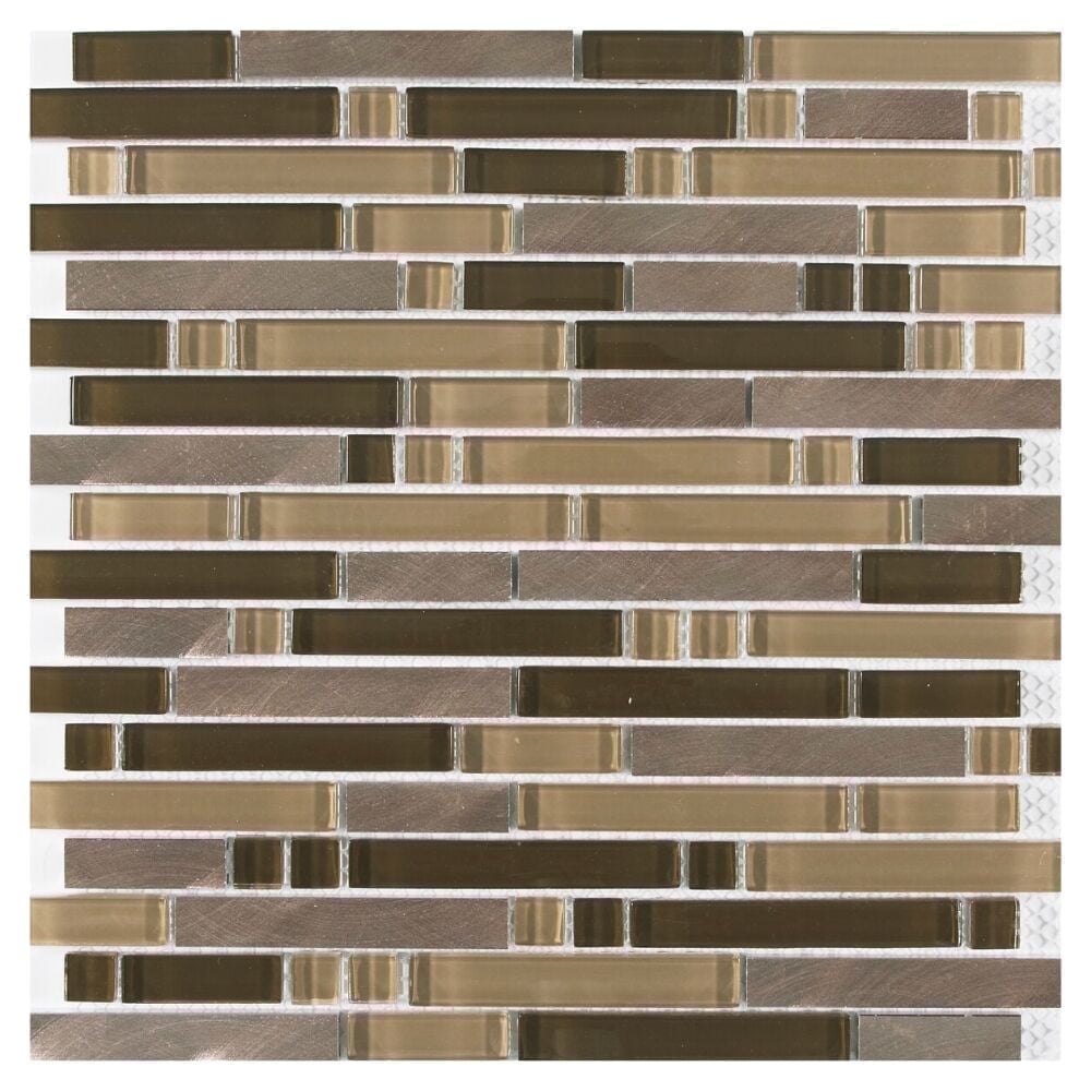The Tile Life Victory Mixed Brick 12x12 Copper Glass Mosaic Kitchen ...