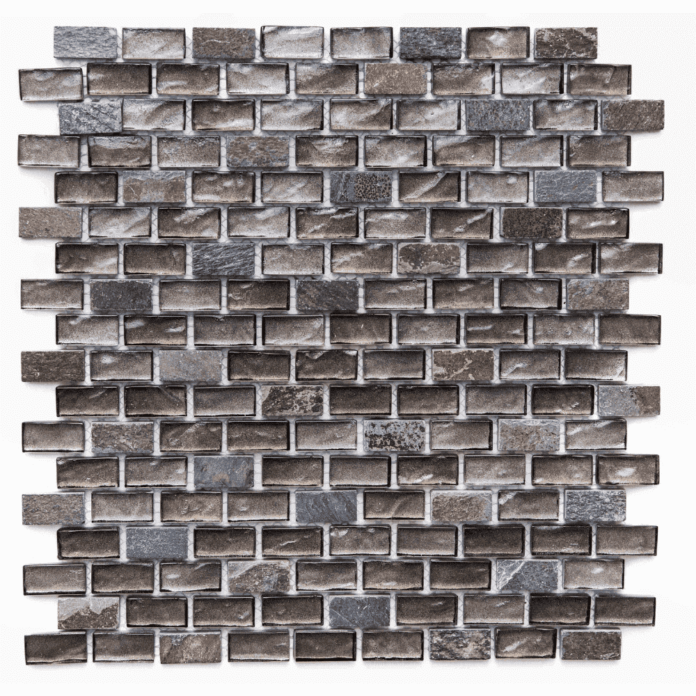 The Tile Life Victory Noce 0.75" x 1.13" Brick Glass Mosaic Wall Tile ...