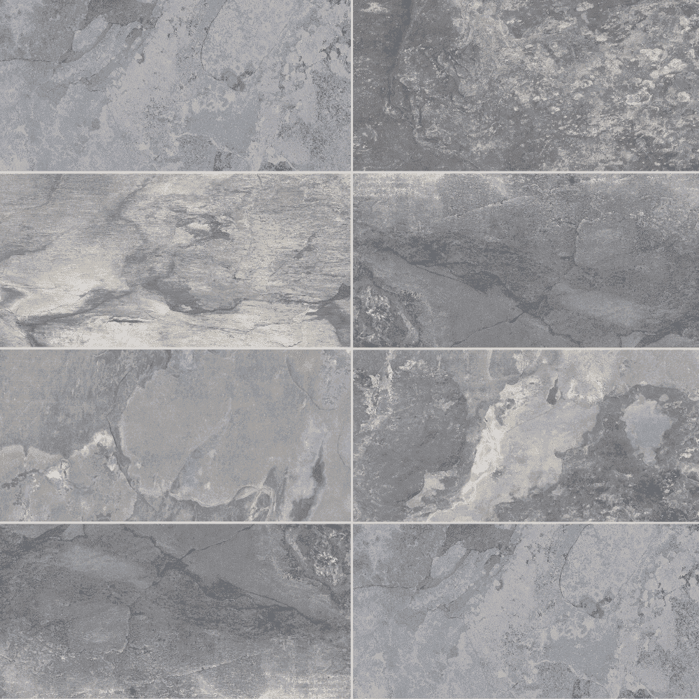 The Tile Life Wells Stone Slate 12" x 24" Blue Matte Porcelain Floor ...