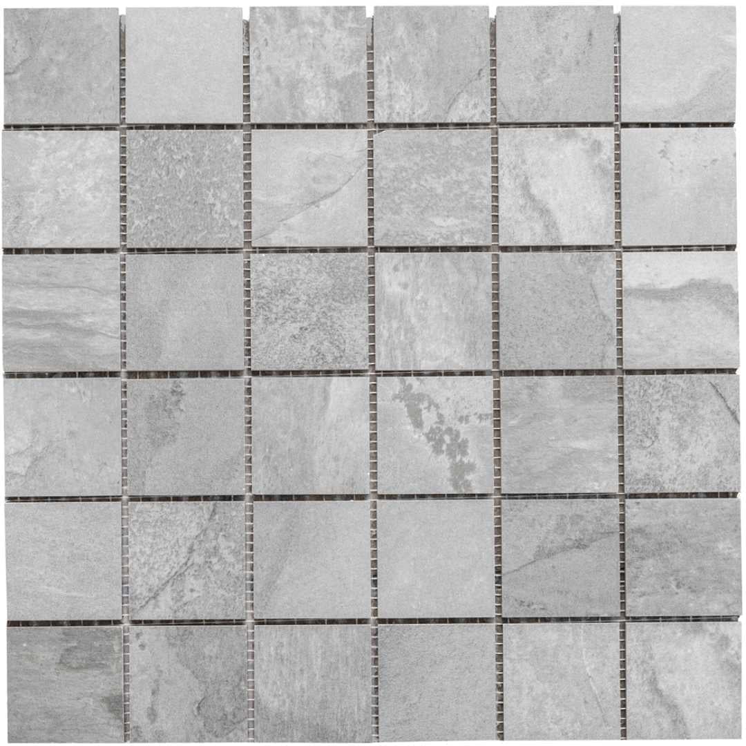 The Tile Life Wells Stone 2x2 Gray Porcelain Mosaic Floor and Wall Tile ...