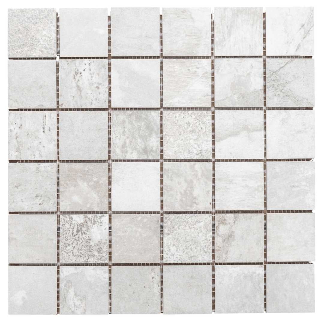 The Tile Life Wells Stone 2x2 White Porcelain Mosaic Floor and Wall ...