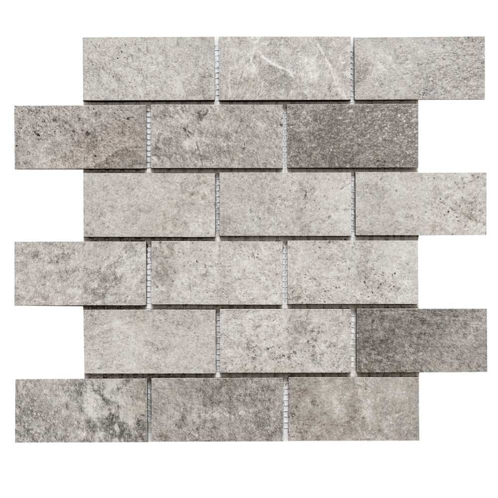 The Tile Life Wilds 2x4 Gravel Gray Porcelain Mosaic Floor and Wall ...
