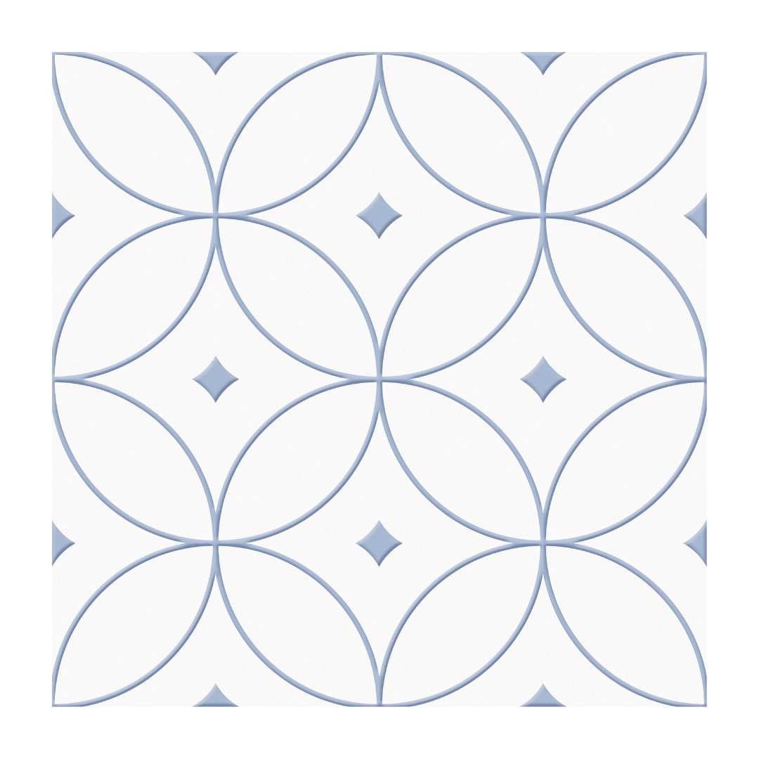 The Tile Life Winifred 10" x 10" Azul Porcelain Floor and Wall Tile, 16 ...