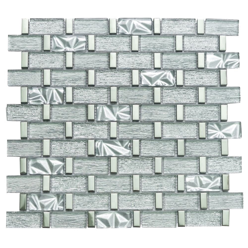 The Tile Life Wonderland 1" x 2" Winter Snow Matte Glass Mosaic Wall ...