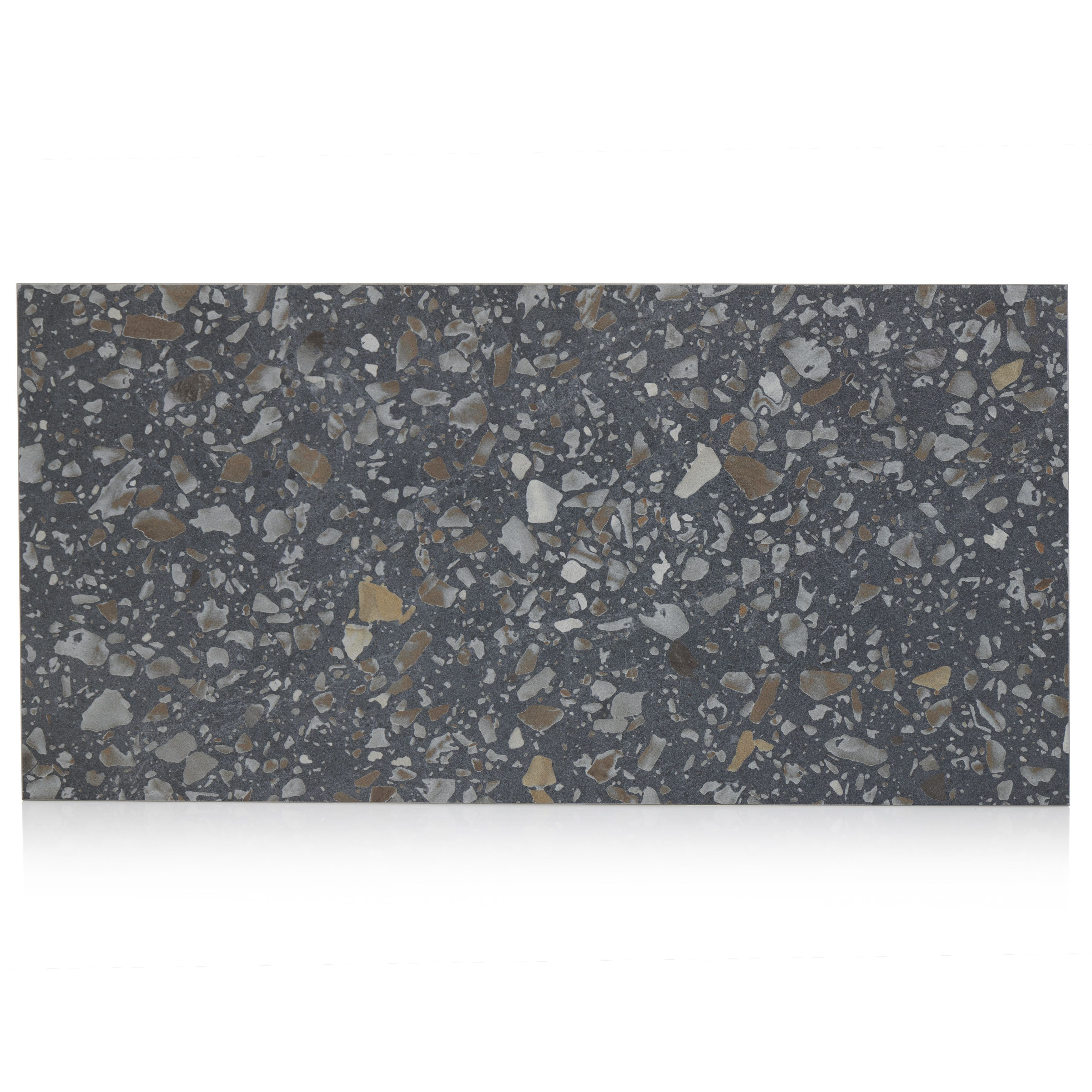 The Tile Project 12x24 Fragment Black Matte Porcelain Tile (6x6 Sample ...