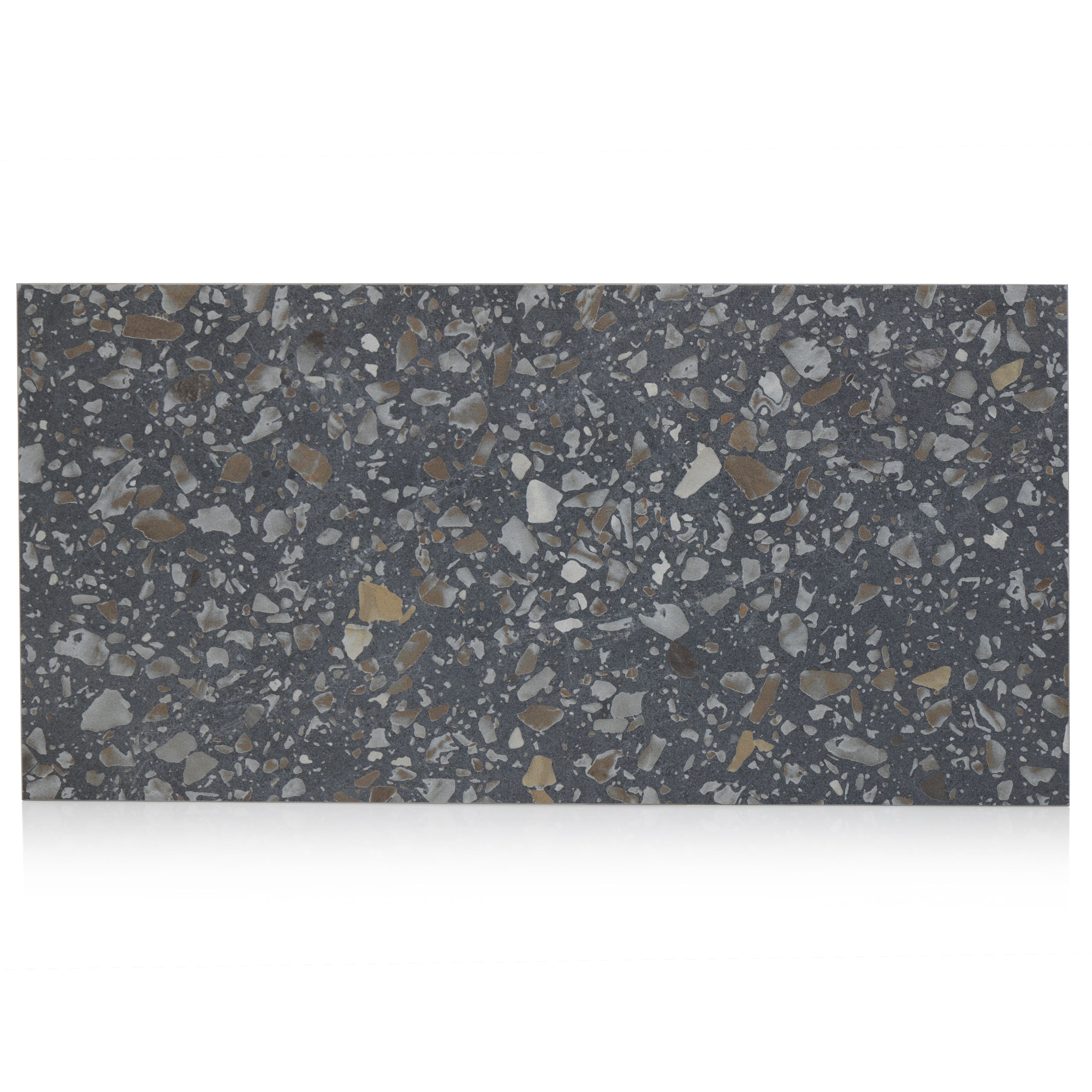 Industry Tile 12x24 Fragment Black Matte Porcelain Tile (6x6 Sample ...